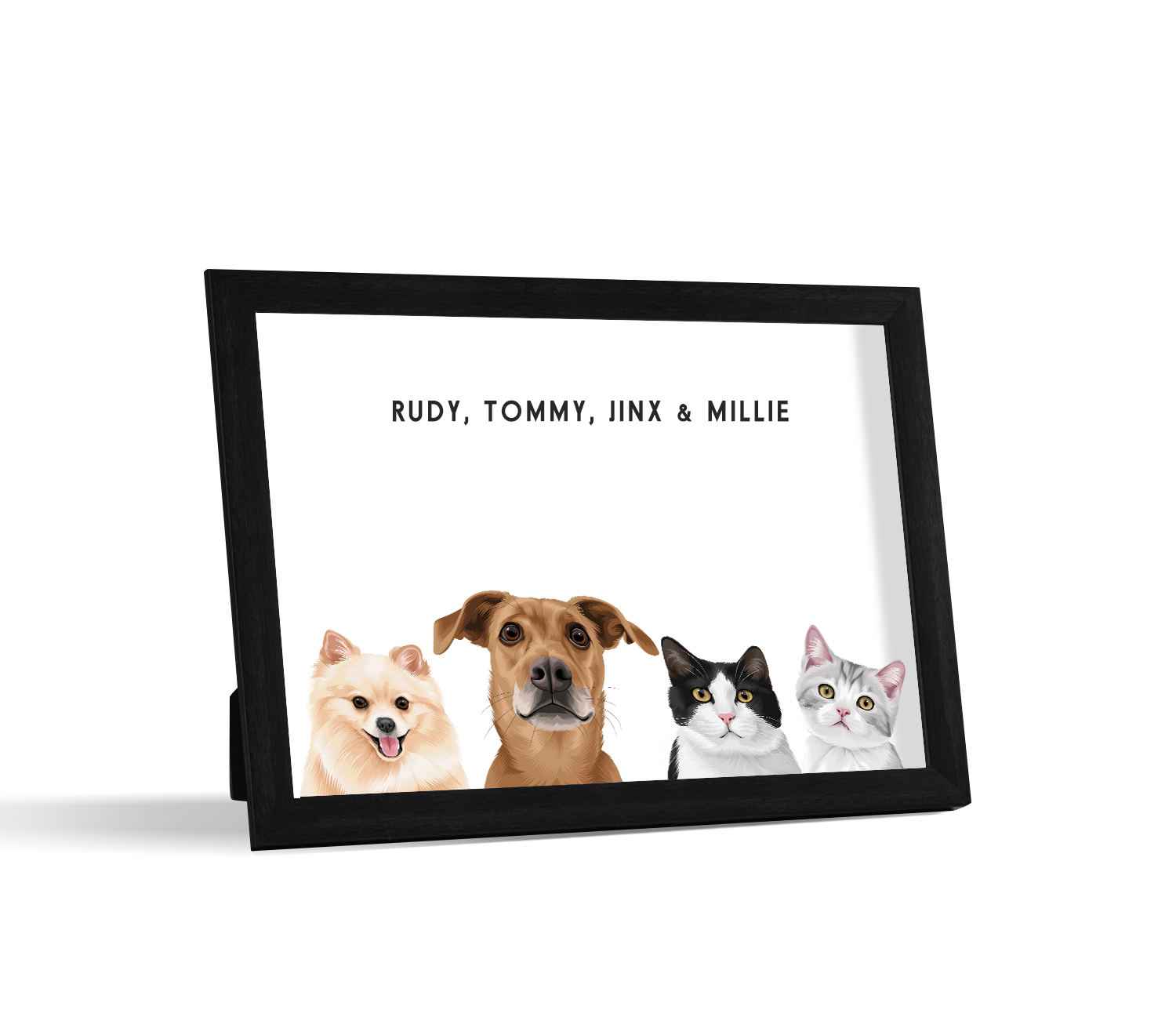 Custom Desktop Four Pet Portrait – West & Willow